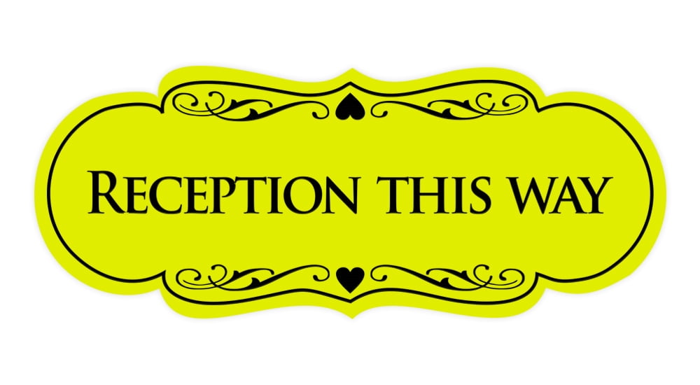 Signs ByLITA Designer Reception This Way Sign (Yellow / Black) - Medium ...