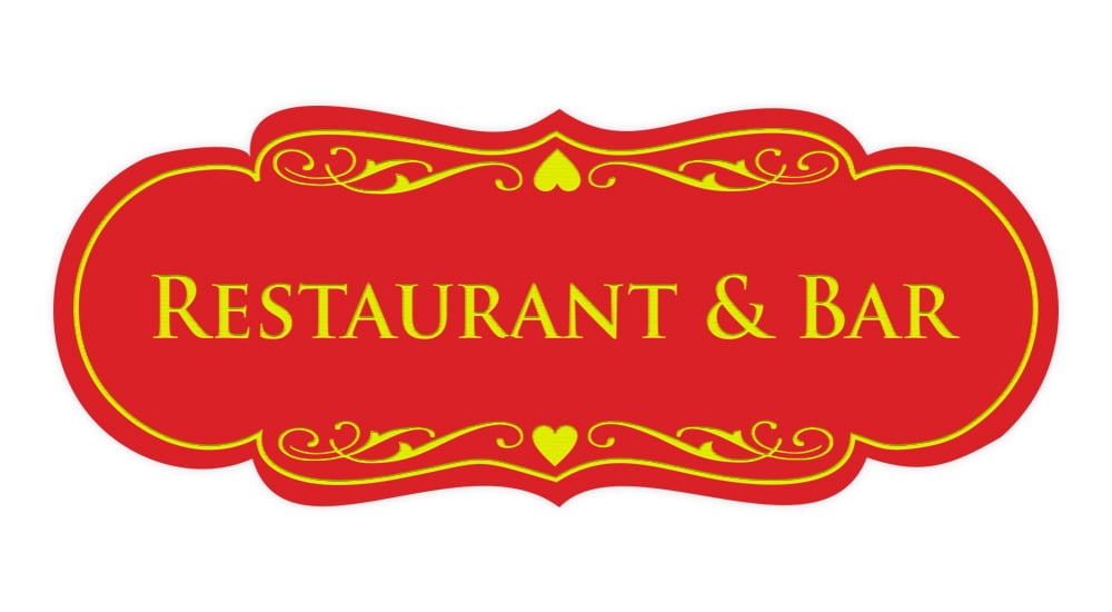 Signs ByLITA Designer Restaurant & Bar Sign (Red/Yellow) - Small ...
