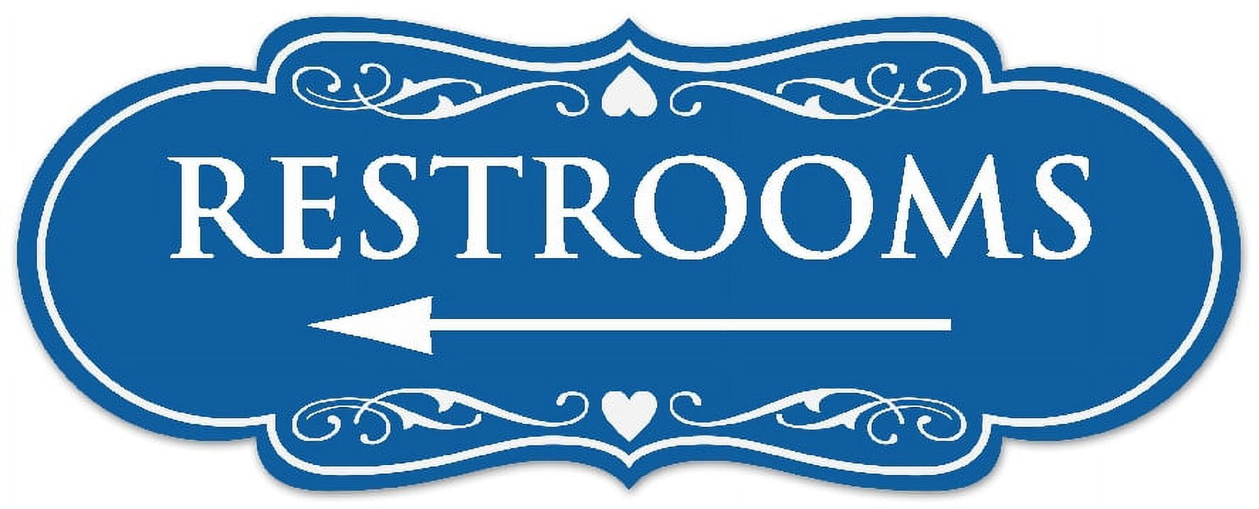 Signs ByLITA Designer Restrooms Left Arrow Sign - Easy Installation ...