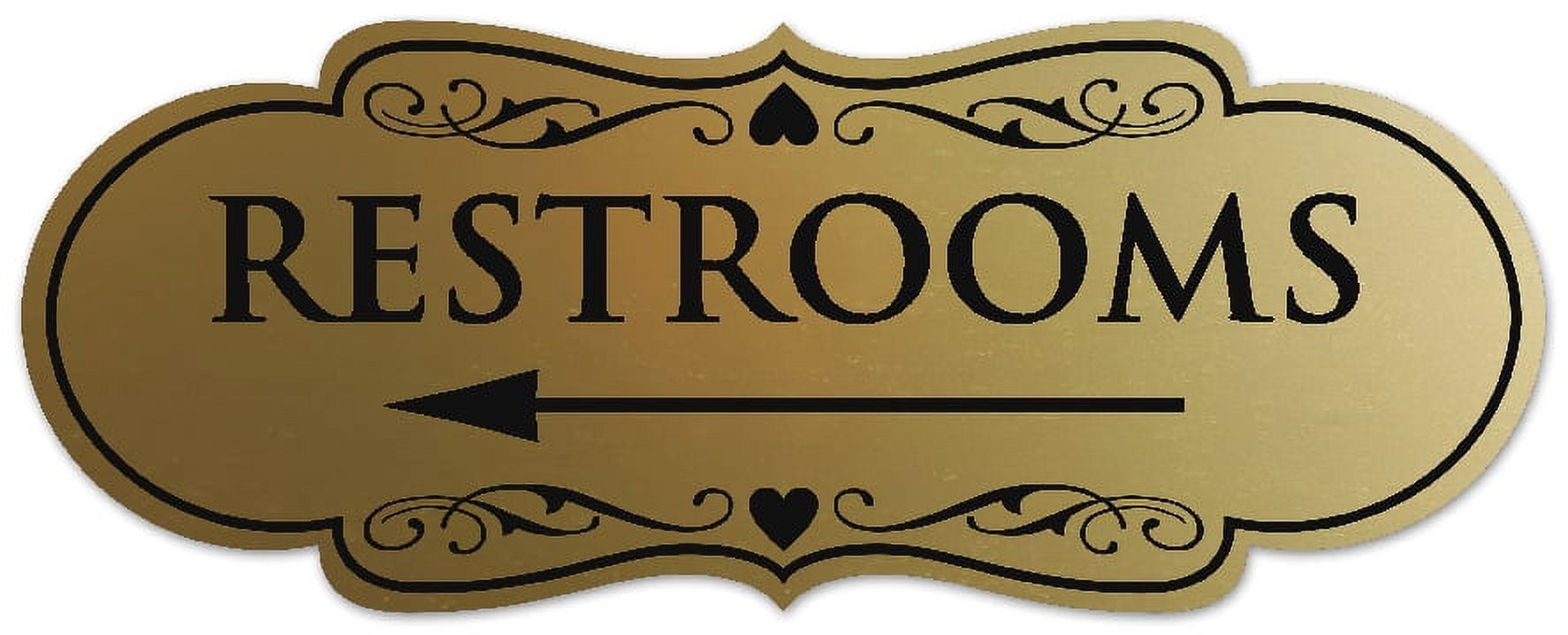 Signs ByLITA Designer Restrooms Left Arrow Sign - Easy Installation ...