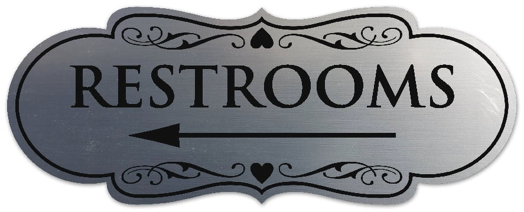 Signs ByLITA Designer Restrooms Left Arrow Sign - Easy Installation ...