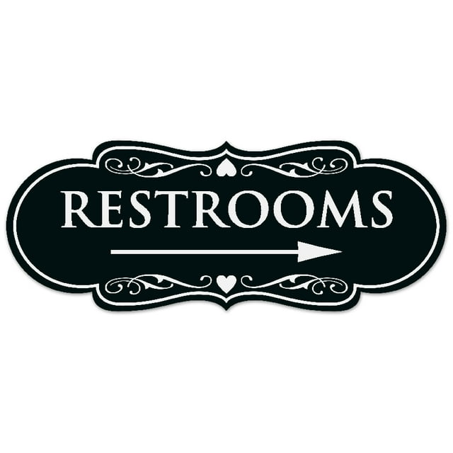 Signs ByLITA Designer Restrooms Right Arrow Sign - Easy Installation ...