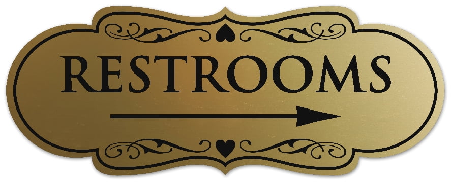 Signs ByLITA Designer Restrooms Right Arrow Sign - Easy Installation ...