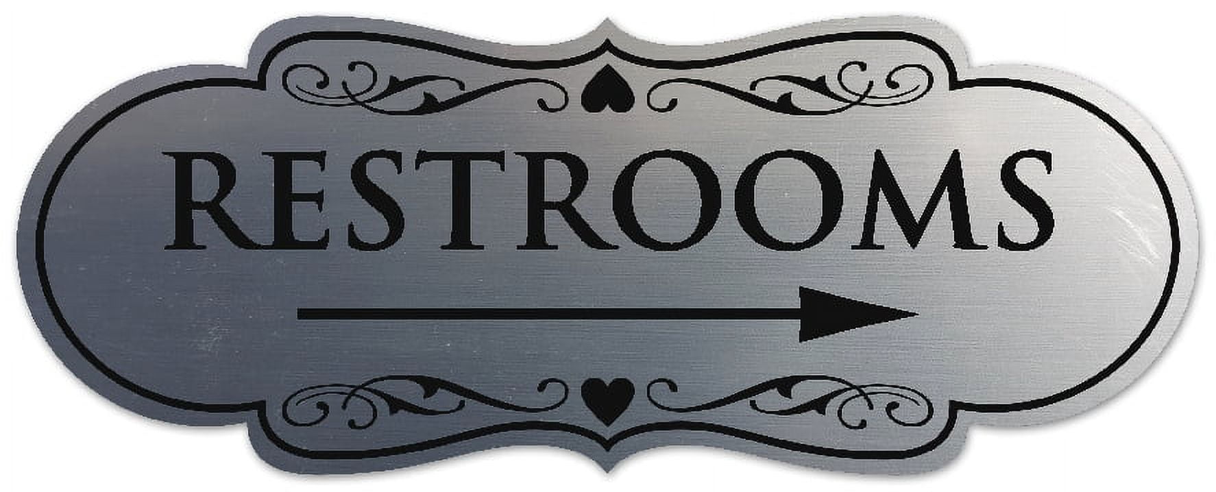 Signs ByLITA Designer Restrooms Right Arrow Sign - Easy Installation ...