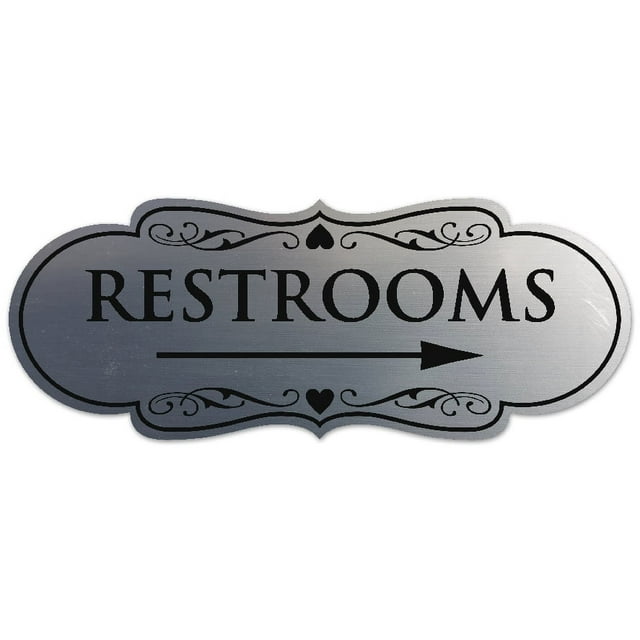 Signs ByLITA Designer Restrooms Right Arrow Sign - Easy Installation ...