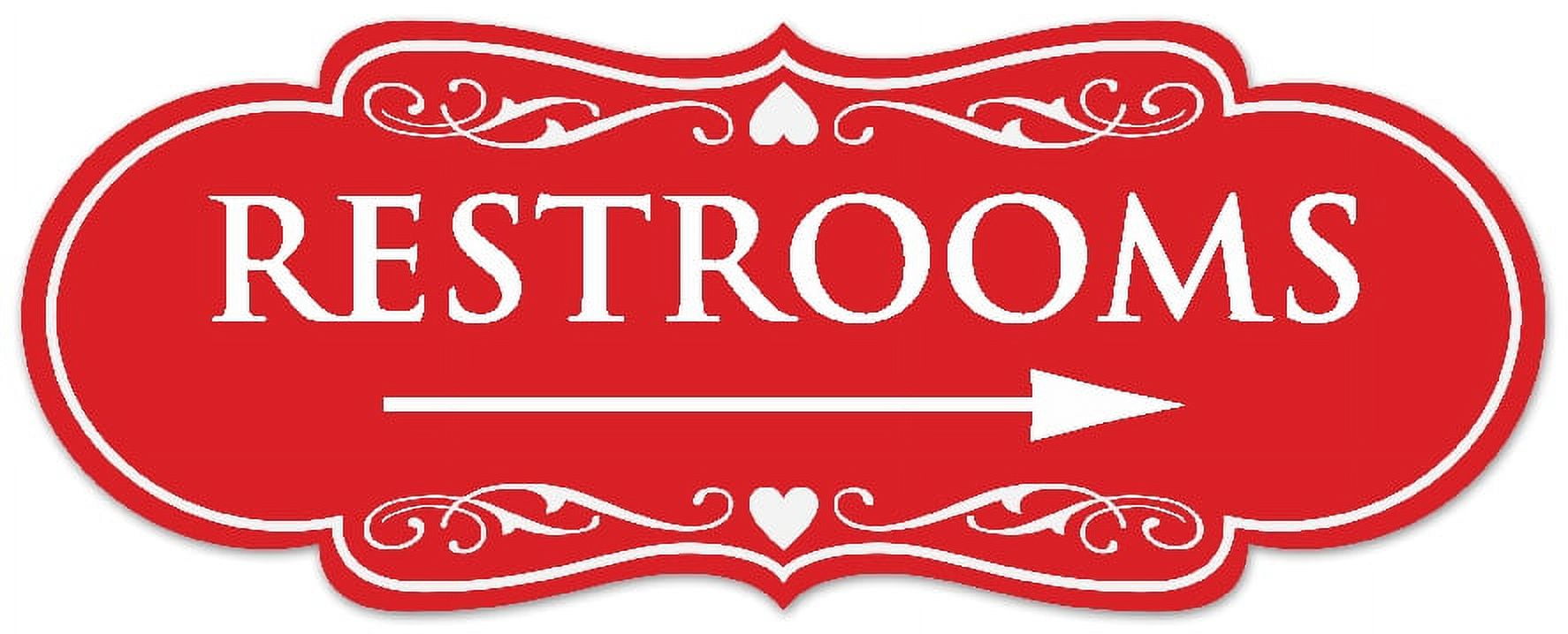 Signs ByLITA Designer Restrooms Right Arrow Sign - Easy Installation ...