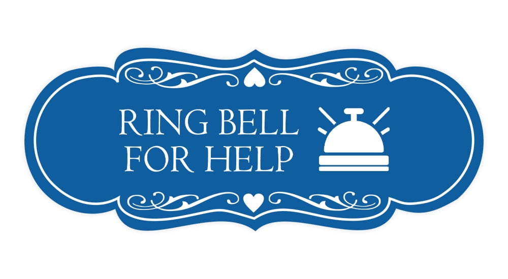 Signs ByLITA Designer Ring Bell for Help Sign (Blue) - Medium - Walmart.com