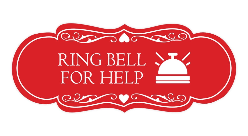 Signs ByLITA Designer Ring Bell for Help Sign (Red) - Small - Walmart.com