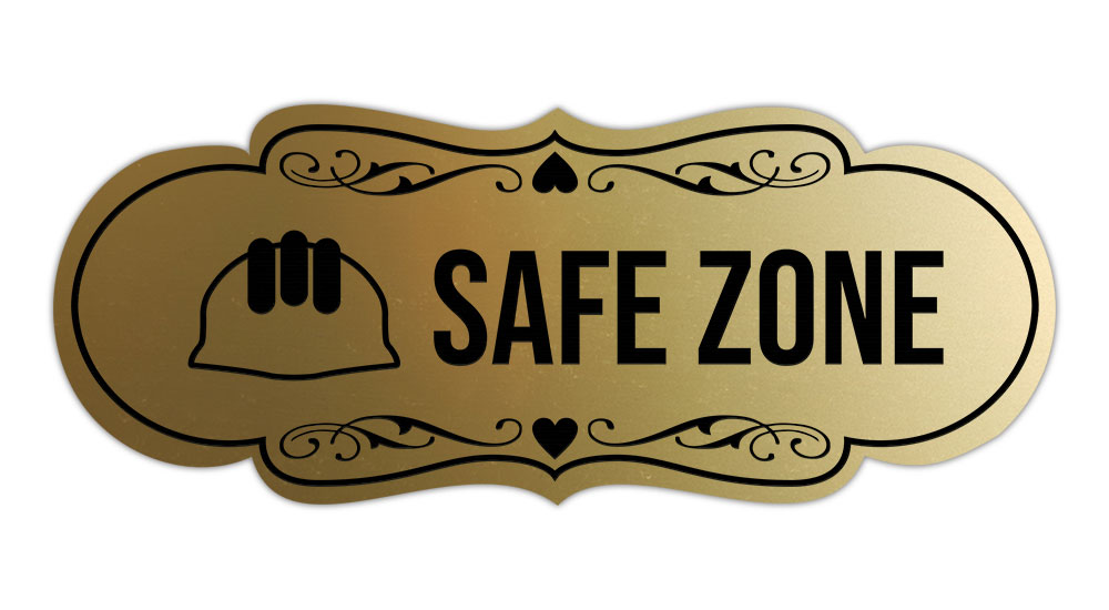 Signs ByLITA Designer Safe Zone Sign (Brushed Gold) - Small - Walmart.com