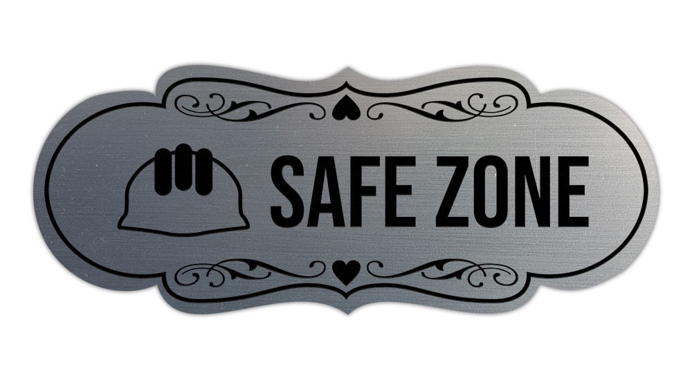 Signs ByLITA Designer Safe Zone Sign (Brushed Silver) - Small - Walmart.com