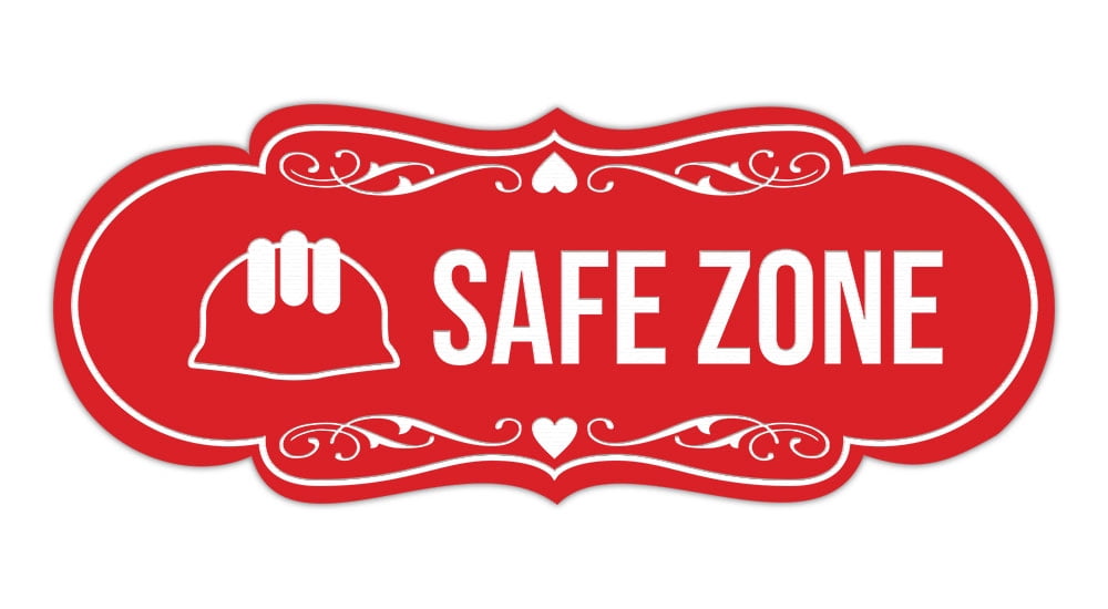 Signs ByLITA Designer Safe Zone Sign (Red) - Large - Walmart.com