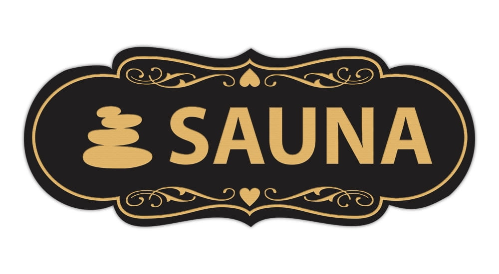Signs ByLITA Designer Sauna Sign (Black Gold) - Large - Walmart.com
