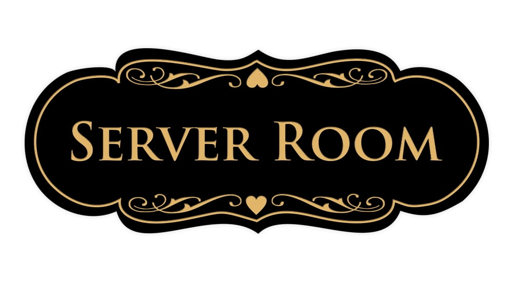 Signs ByLITA Designer Server Room Sign (Black Gold) - Medium - Walmart.com