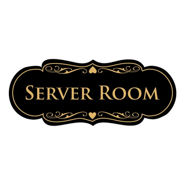 Signs ByLITA Designer Server Room Sign (Black /Gold) - Small - Walmart.com