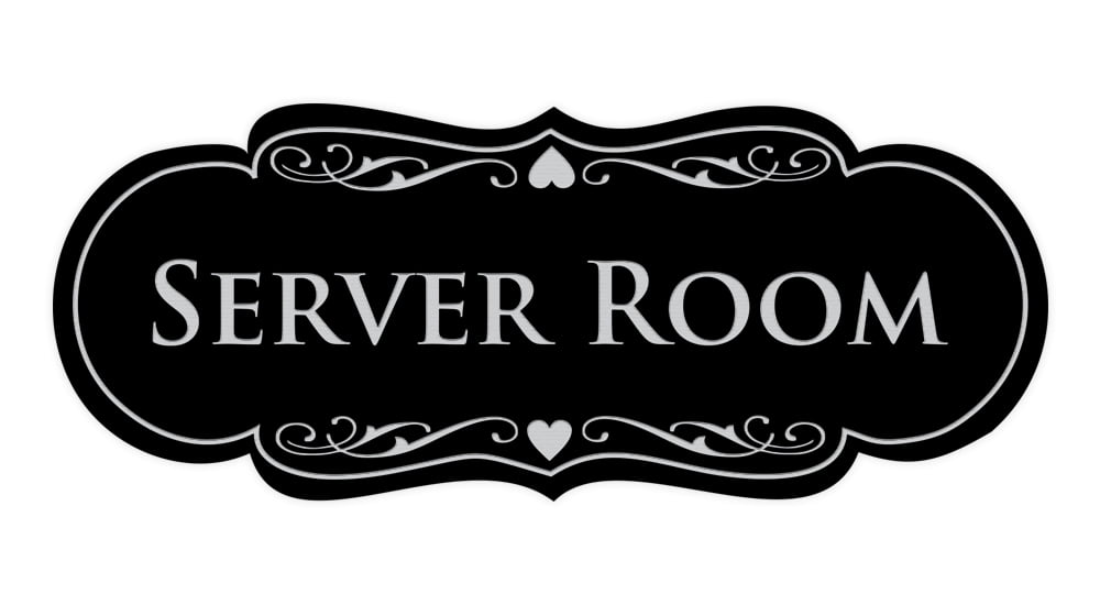 Signs ByLITA Designer Server Room Sign (Black / Silver) - Small ...