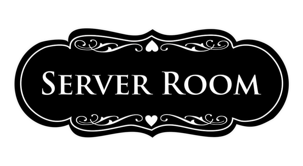 Signs ByLITA Designer Server Room Sign (Black) - Small - Walmart.com