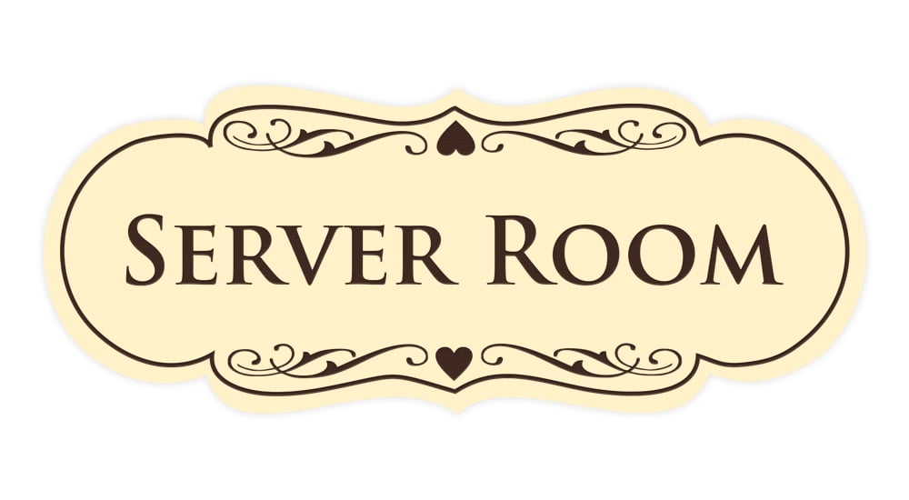 Signs ByLITA Designer Server Room Sign (Ivory/Dark Brown) - Small ...