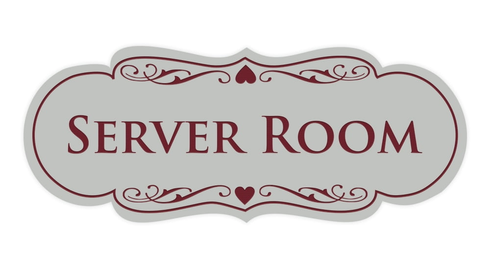 Signs ByLITA Designer Server Room Sign (Light Grey / Burgundy) - Medium ...