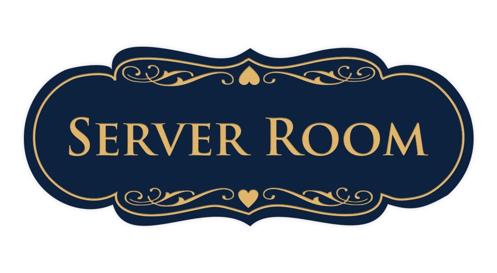 Signs ByLITA Designer Server Room Sign (Navy Blue/Gold) - Medium ...
