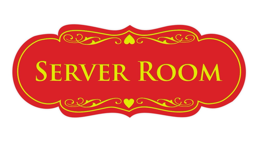 Signs ByLITA Designer Server Room Sign (Red/Yellow) - Large - Walmart.com