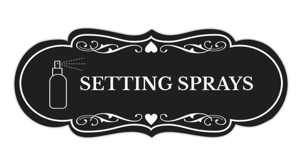 Signs ByLITA Designer Setting Sprays Makeup Area Sign (Black) - Small ...