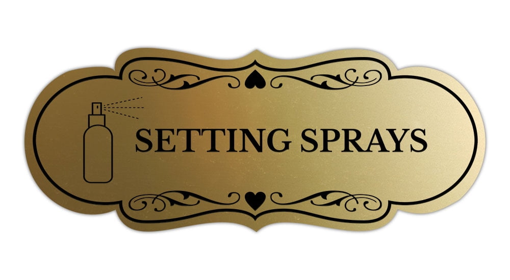 Signs ByLITA Designer Setting Sprays Makeup Area Sign (Brushed Gold ...