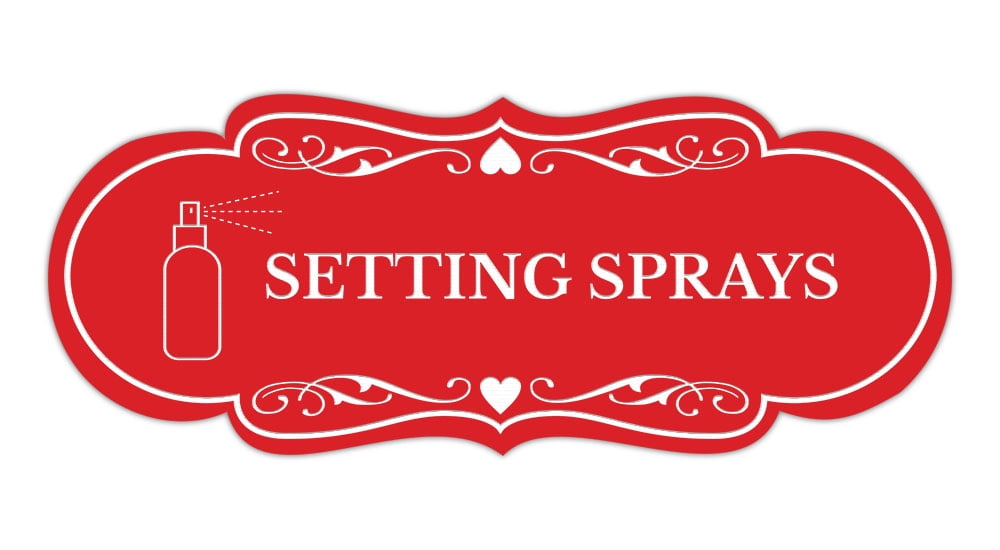 Signs ByLITA Designer Setting Sprays Makeup Area Sign (Red) - Small ...