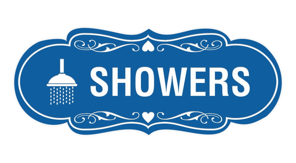 Signs ByLITA Designer Showers Sign (Blue) - Large - Walmart.com