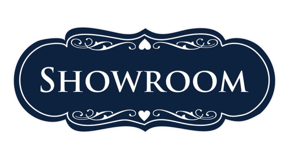 Signs ByLITA Designer Showroom Sign (Navy Blue / White) - Small ...