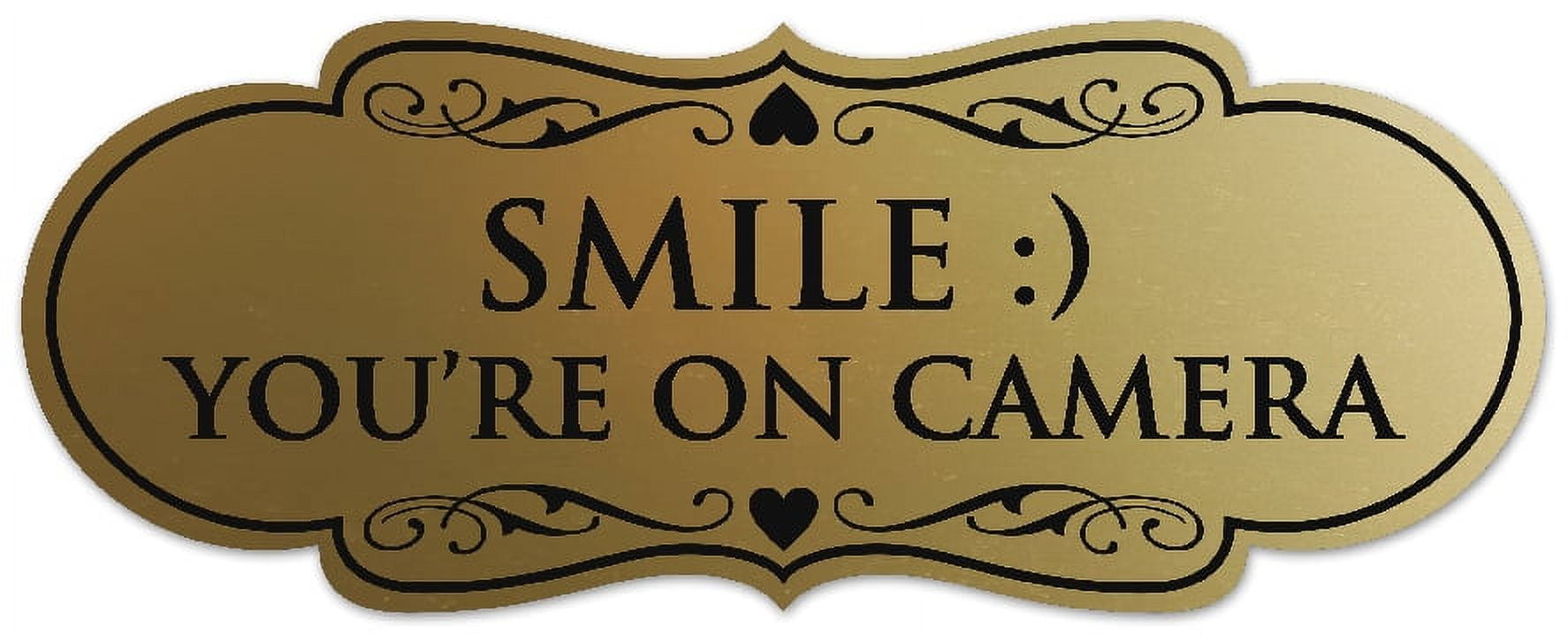 Signs ByLITA Designer Smile You're on Camera Sign - Easy Installation ...