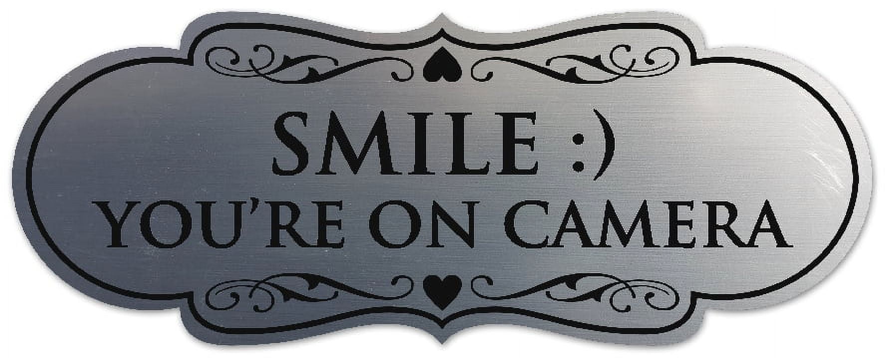 Signs ByLITA Designer Smile You're on Camera Sign - Easy Installation ...