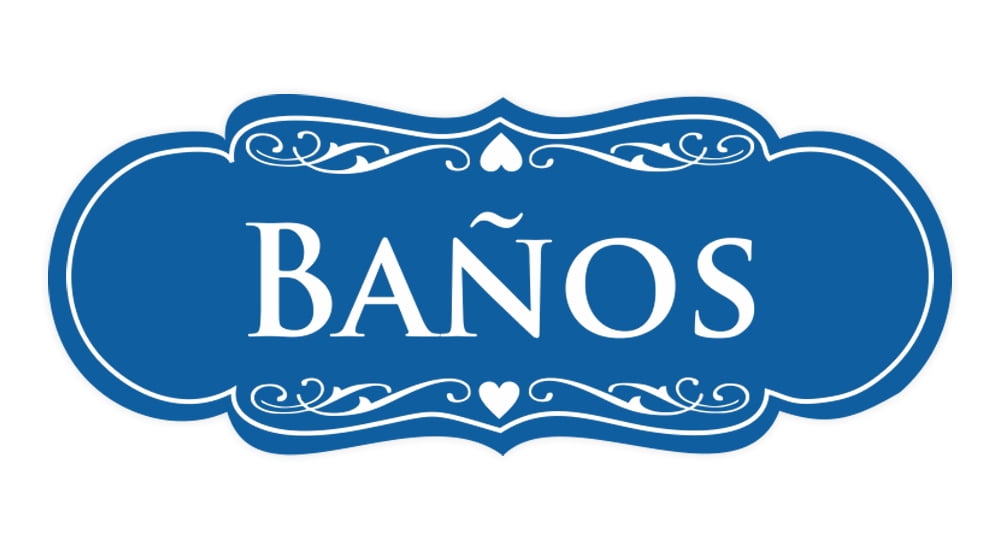Signs ByLITA Designer Spanish Baños Sign (Blue) - Large - Walmart.com