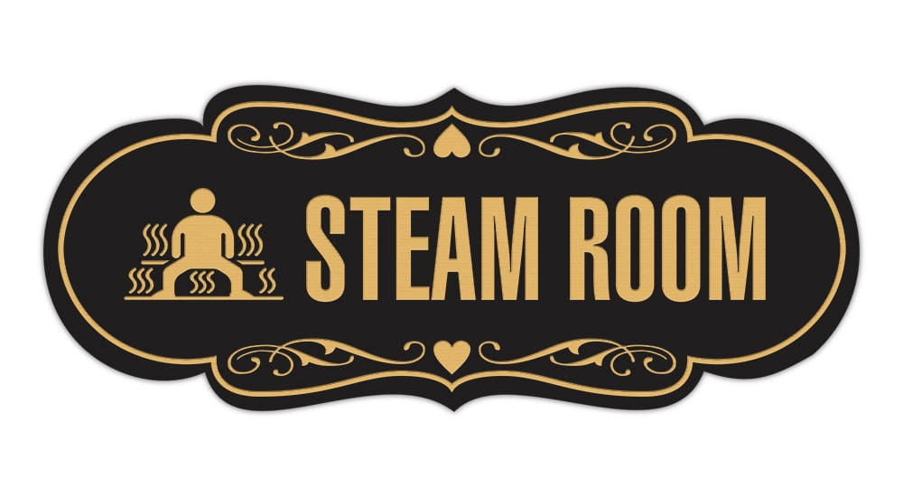 Signs ByLITA Designer Steam Room Sign (Black /Gold) - Small - Walmart.com