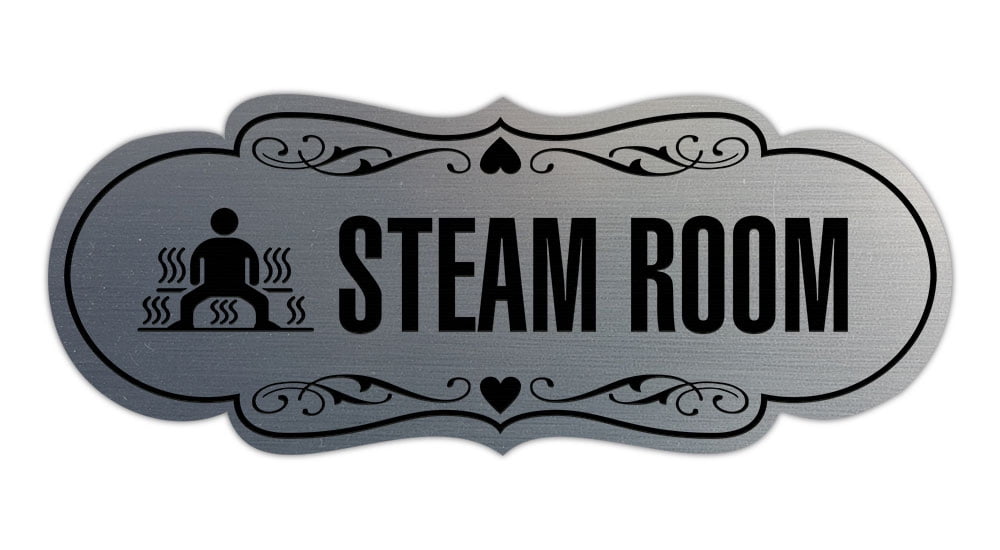 Signs ByLITA Designer Steam Room Sign (Brushed Silver) - Large ...