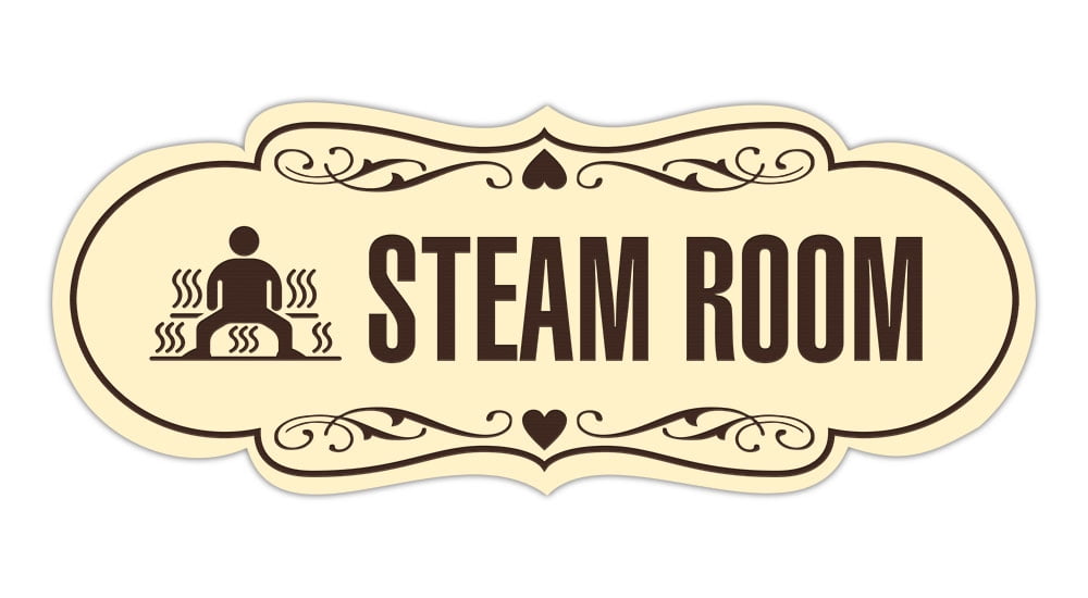 Signs ByLITA Designer Steam Room Sign (Ivory/Dark Brown) - Small ...