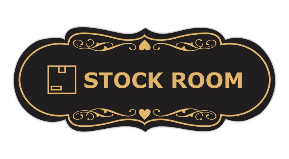 Signs ByLITA Designer Stock Room Sign (Black Gold) - Large - Walmart.com