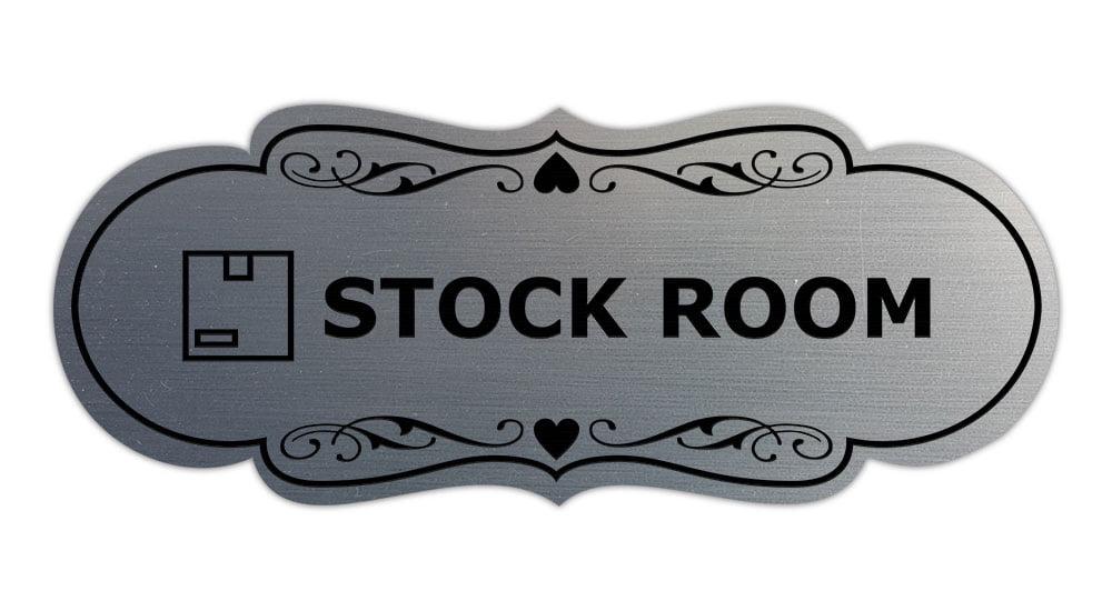 Signs ByLITA Designer Stock Room Sign (Brushed Silver) - Large ...