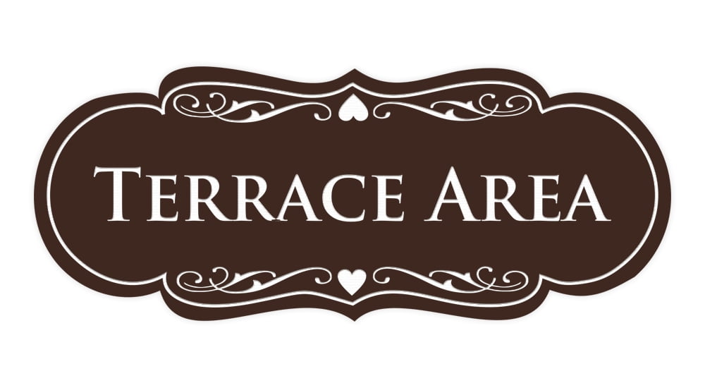 Signs ByLITA Designer Terrace Area Sign (Dark Brown) - Large - Walmart.com