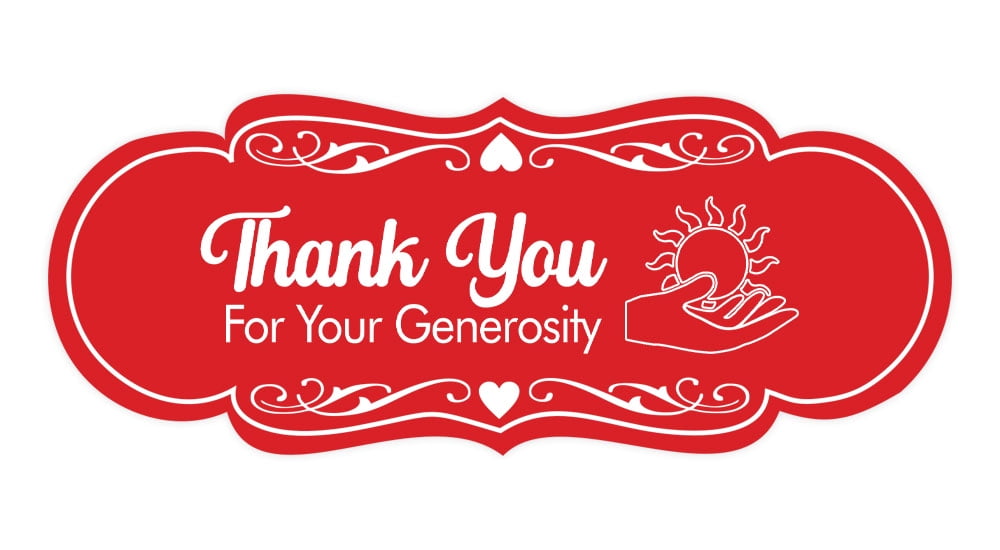 Signs ByLITA Designer Thank You for Your Generosity Sign (Red) - Large ...