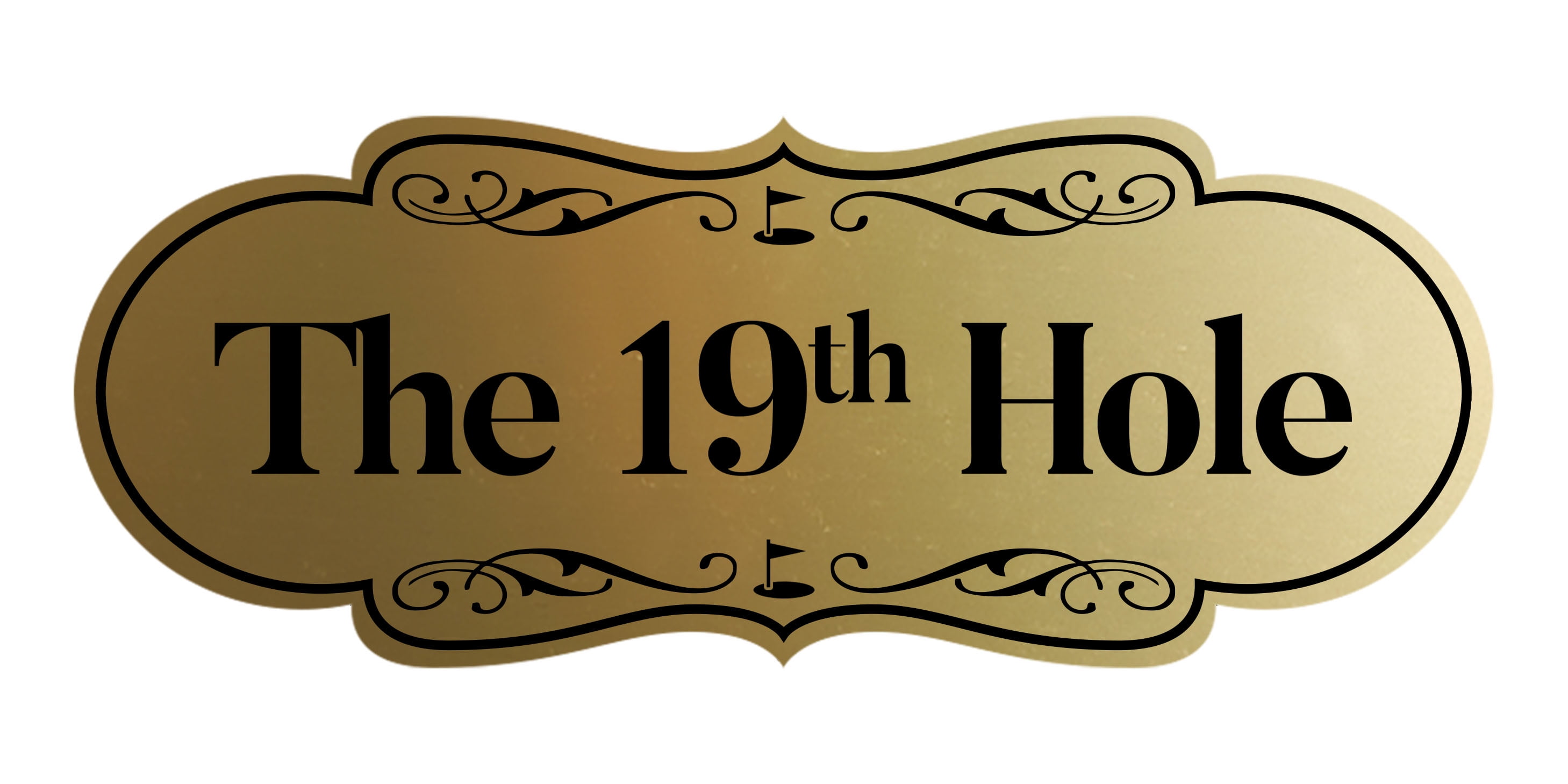 Signs ByLITA Designer The 19th Hole Sign (Brushed Gold) - Small ...