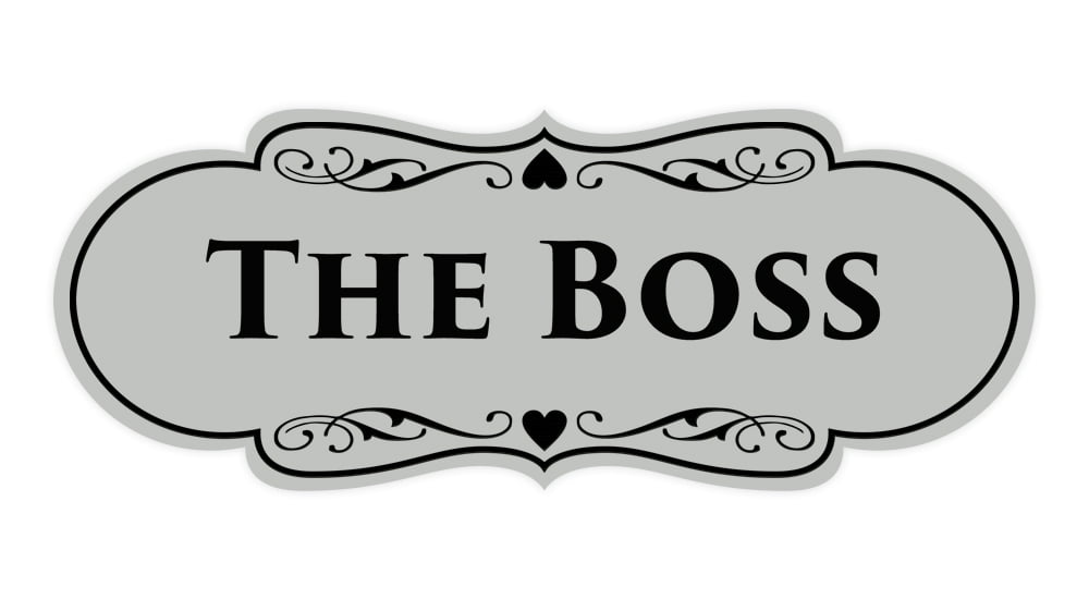 Signs ByLITA Designer The Boss Sign (Lt Gray) - Large - Walmart.com