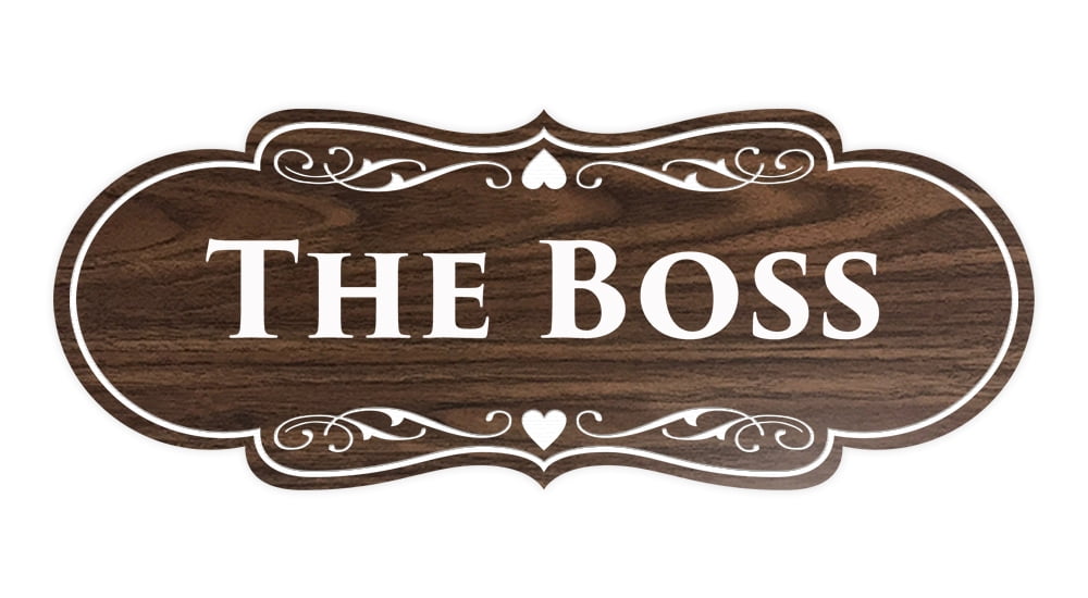 Signs ByLITA Designer The Boss Sign (Walnut) - Large - Walmart.com