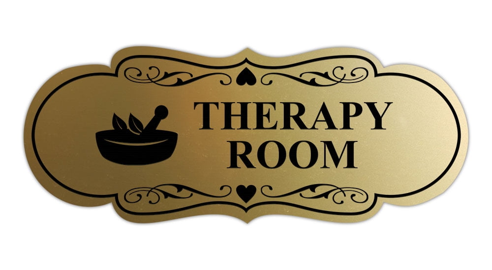 Signs ByLITA Designer Therapy Room Sign (Brushed Gold) - Large ...