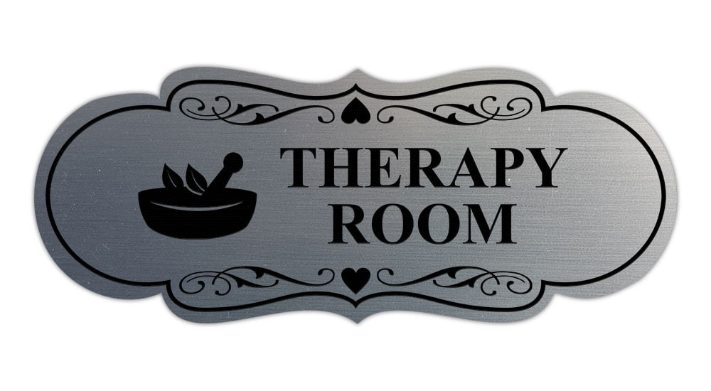 Signs ByLITA Designer Therapy Room Sign (Brushed Silver) - Small ...