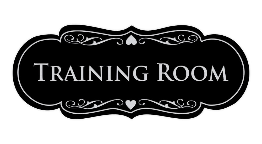 Signs ByLITA Designer Training Room Sign (Black / Silver) - Large ...