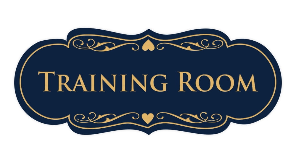 Signs ByLITA Designer Training Room Sign (Navy Blue/Gold) - Large ...