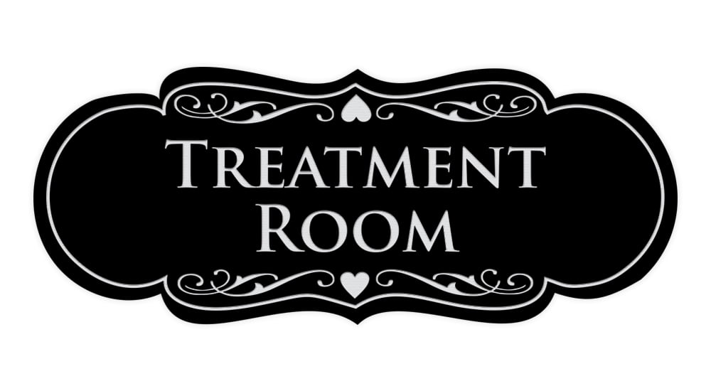 Signs ByLITA Designer Treatment Room Sign (Black / Silver) - Large ...