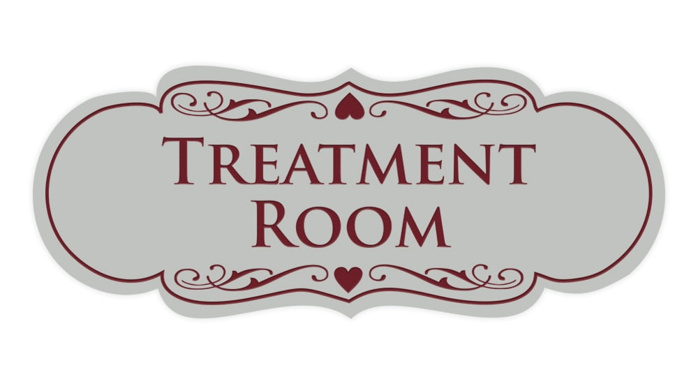 Signs ByLITA Designer Treatment Room Sign (Light Grey / Burgundy ...