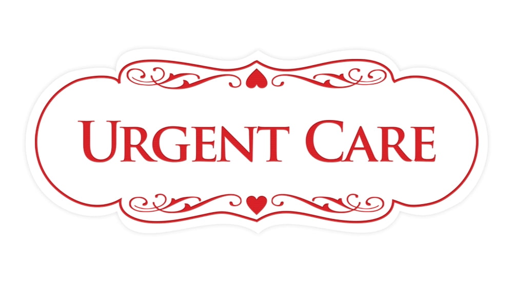 Signs ByLITA Designer Urgent Care Sign (White/Red) - Small - Walmart.com
