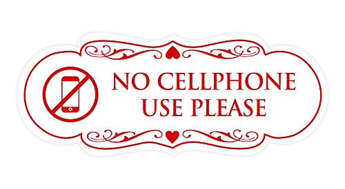 Signs ByLITA Designer (Vector) No Cellphone Use please Sign(White/Red ...